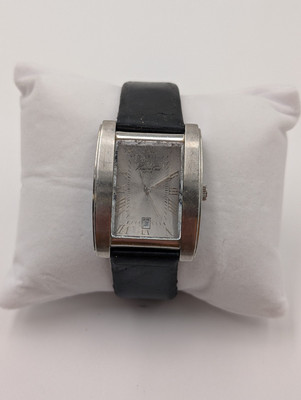 Kenneth Cole Mens Watch Leather Black Band White Dial KC1084 - Parts ...