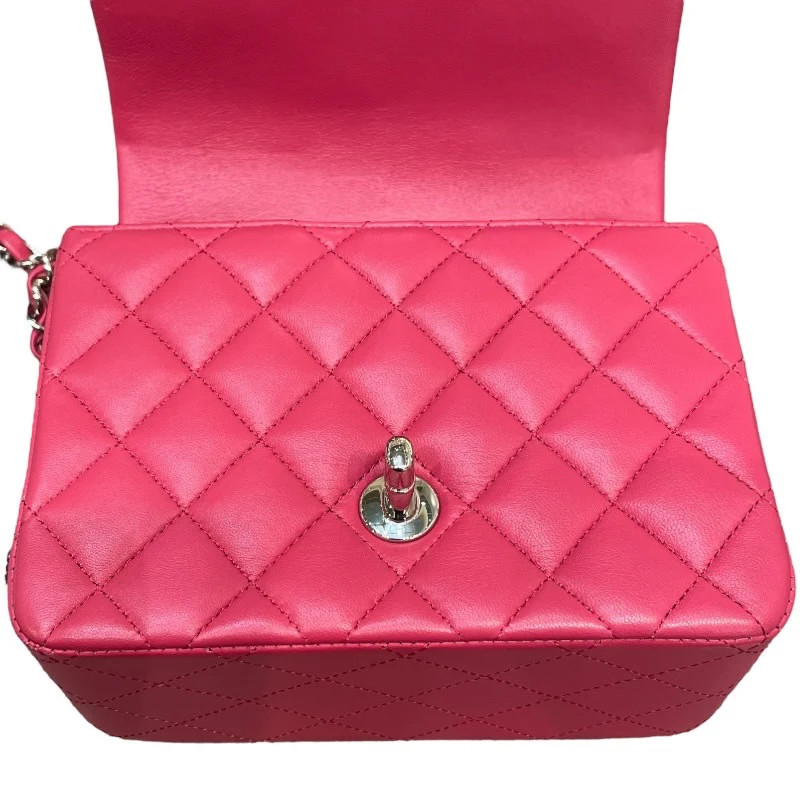 CHANEL Mini Matelassé 17 A35200 Pink Silver Hardware Lamb Shoulder Bag ...