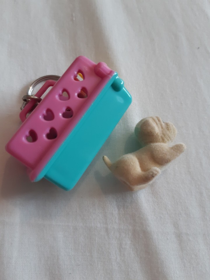 Puppy Go Bye Bye Vintage Pet Carrier Keyring With Flock Puppy | eBay UK