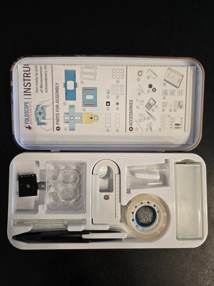Foldscope Instruments Deluxe Individual Kit Paper Microscope w/ Tin ...