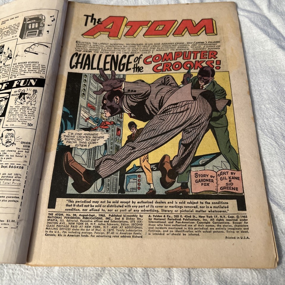 Vintage The ATOM #20 (1965 DC COMICS) - Silver Age | eBay