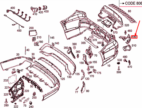 NEW MERCEDES-BENZ GLS X166 REAR BUMPER LEFT BRACKET A1668852714 ...