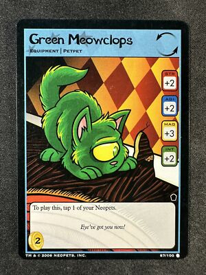 Neopets TCG 87/100 Green Meowclops Haunted Woods Petpet Common NM | eBay