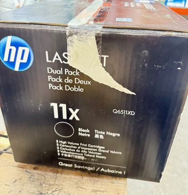 HP 11X Dual Pack Q6511XD Q6511X Ripped. Open Box. Toner never removed ...