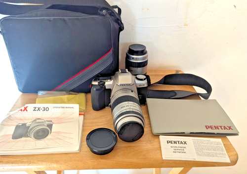 Pentax ZX-30 35mm SLR Camera with 28-80mm Lens Bag New Batteries | eBay