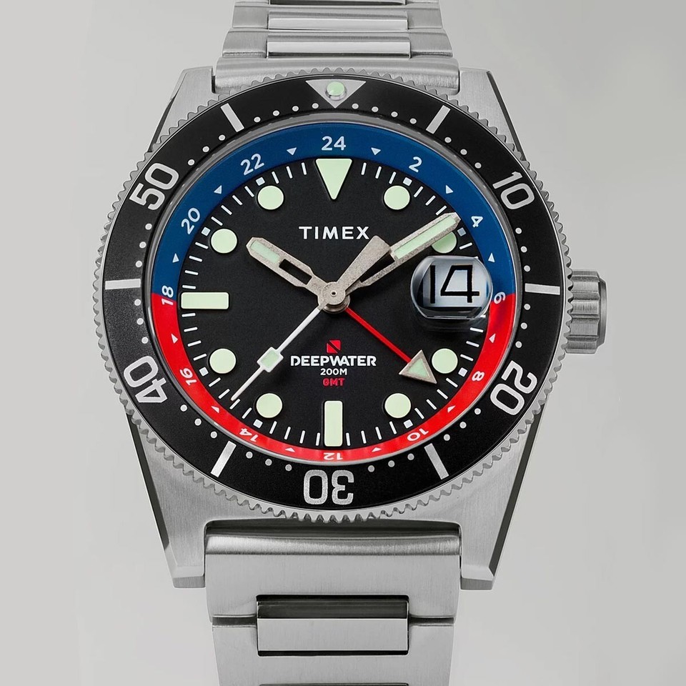 Timex Deepwater Reef 200 GMT Diver Stainless Steel Sapphire Watch ...