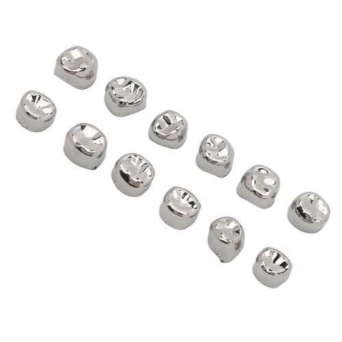 12pcs Metal Dental Teeth Crown Stainless Steel Temporary Protective ...