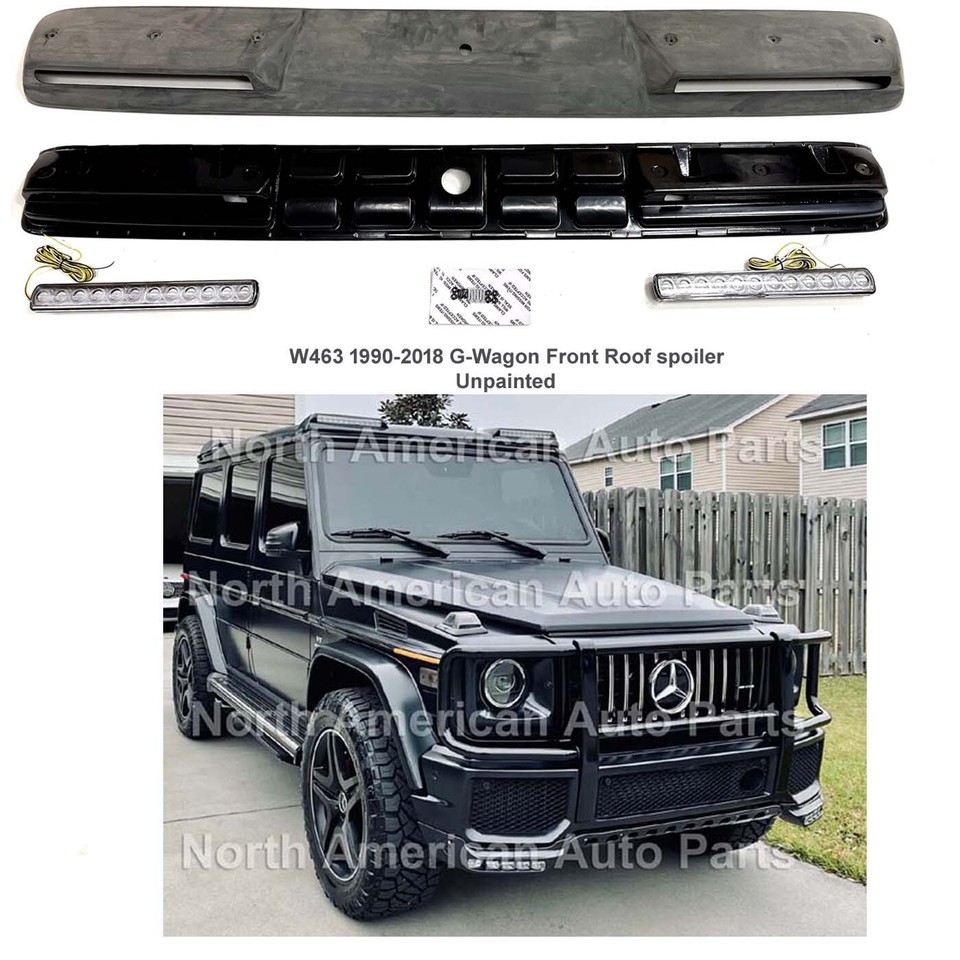 G63 Front Roof Spoiler Led W463 1990-2018 G500 G550 BB Unpainted Wing ...