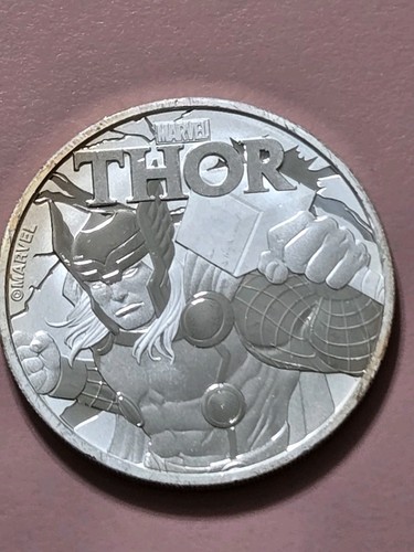 2018 Tuvalu Marvel Thor 1 Oz 9999 Silver Coin Low 50K Mintage - Toning ...