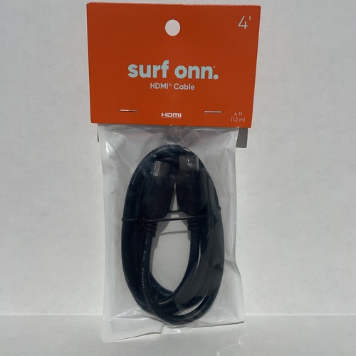 Surf Onn 2.0 Hdmi CABLE 4ft BLACK OPTIMIZED FOR 4K VIDEO | eBay