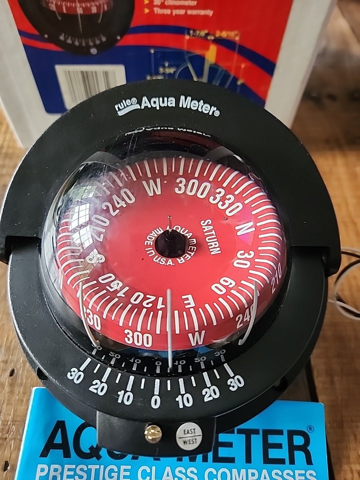 Saturn Compass By Aqua Meter Model A140 Vertical Bulkhead Mount | eBay