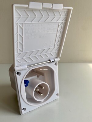 230V Mains Hook Up Inlet Socket Caravan VW Motorhome Flush Fitting ...