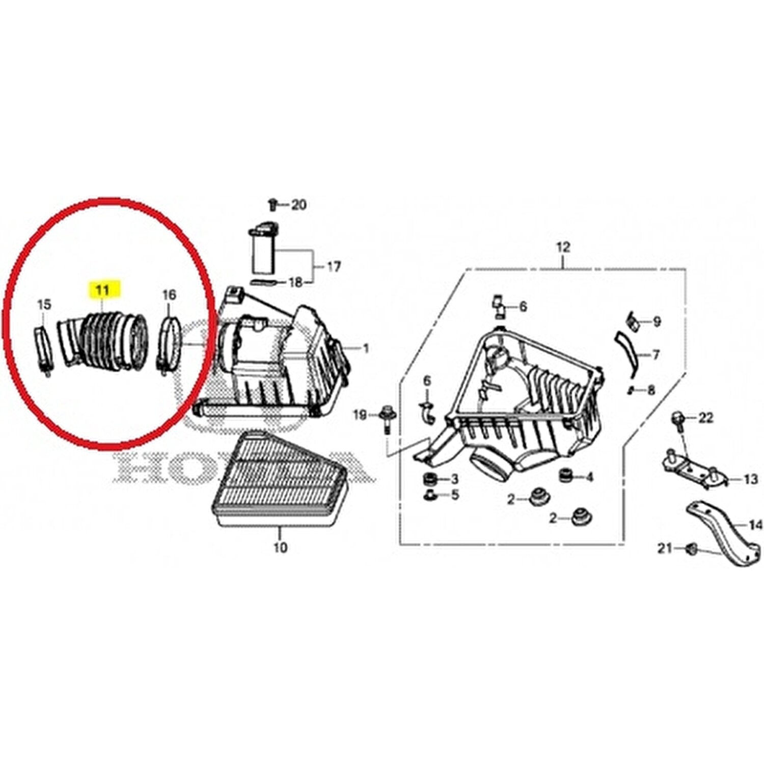 For Honda Civic 1.6 Diesel 2012-2016 Air Flow Pipe 17228-RZ0-G00 fast ...