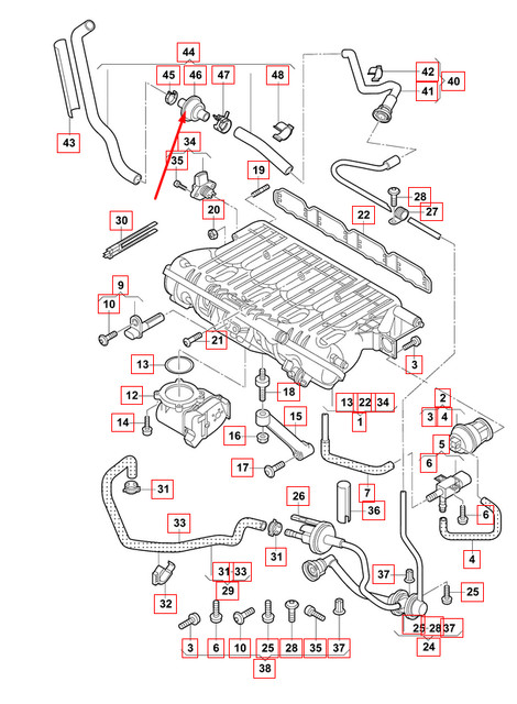 OEM VOLKSWAGEN EOS VACUUM CHECK VALVE 058905291N 2.0TFSI GENUINE for ...