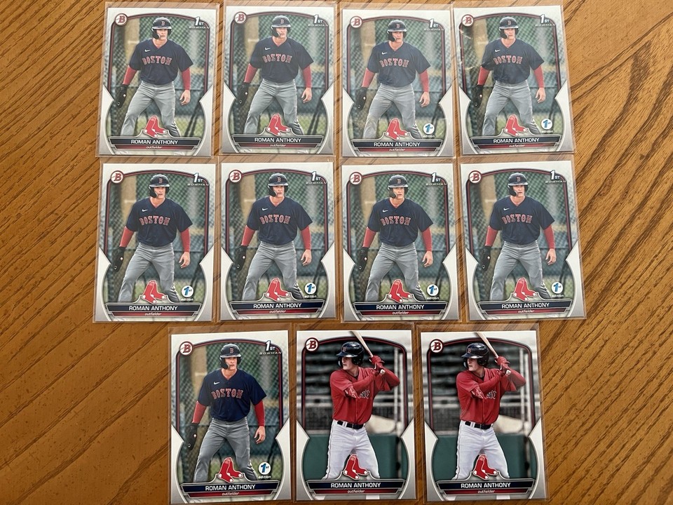 2023 Bowman 1st Bowman 1st Edition Roman Anthony Lot Of 17 Boston ...