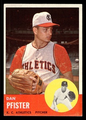 1963 Topps Dan Pfister #521 - Kansas City Athletics (Semi-High Number ...