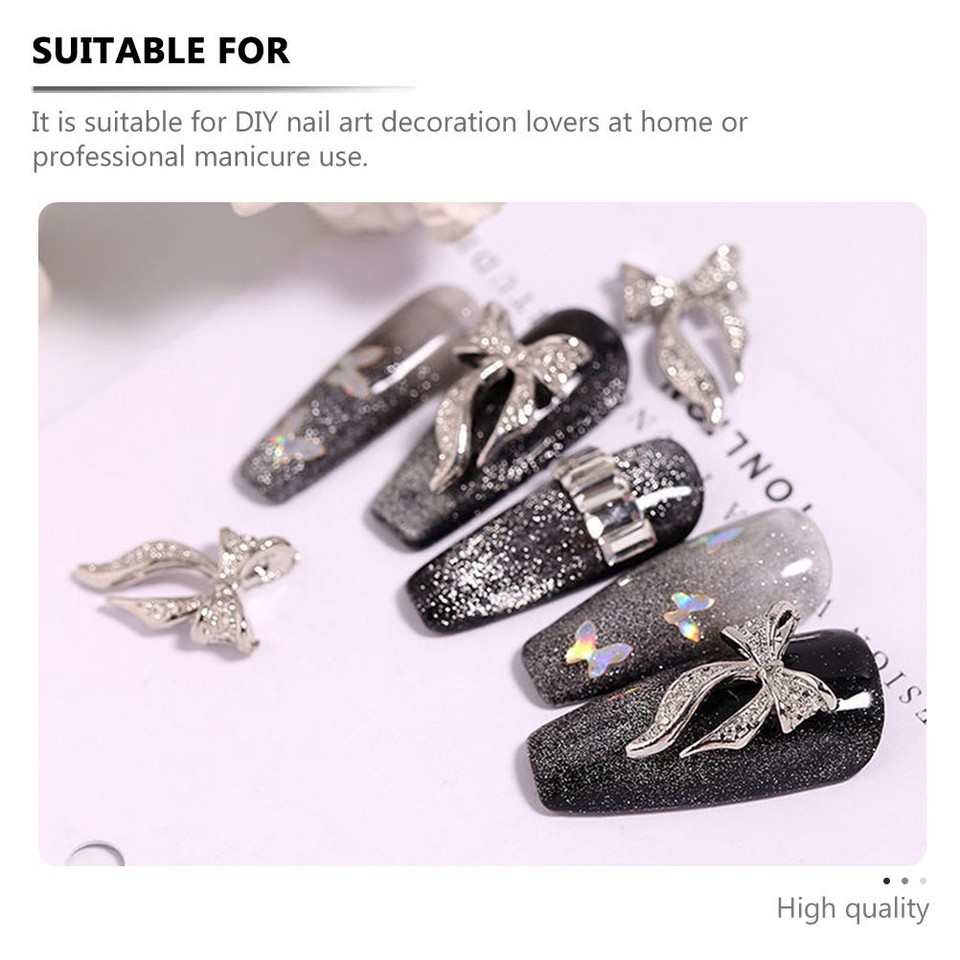 100 Pcs Rhinestone Nail Charms Bow Embellishment Accessories for | eBay ...