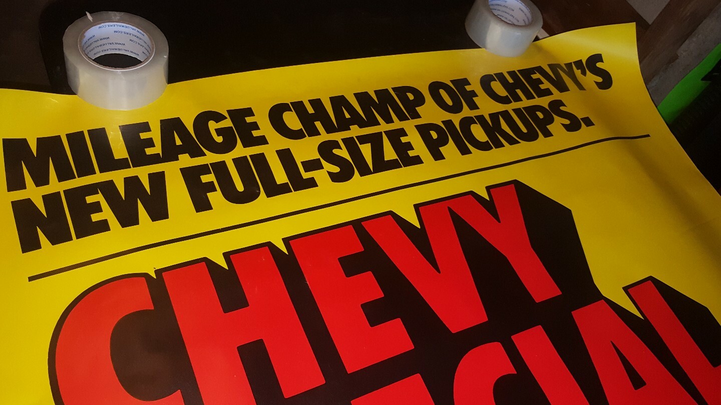 Chevy Poster MPG Economy Truck huge dealer showroom vtg 1979 lot of 2 ...