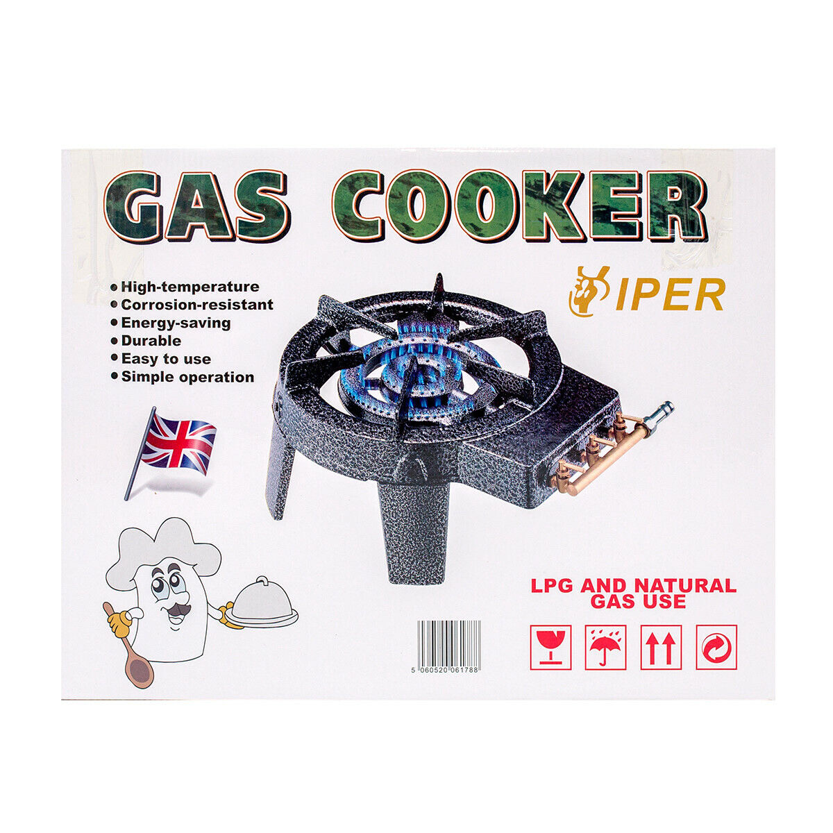 Viper Single Cast Iron Gas LPG Burner Catering Outdoor Cooking Camping ...
