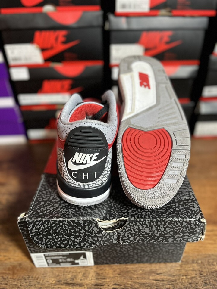 Nike Air Jordan 3 Retro ‘ Fire Red Cement ‘ - Nike Chi - Size 9 ...