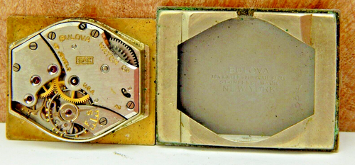 Vintage 1948 Bulova 8AE 17 jewel men's wrist watch movement with dial ...