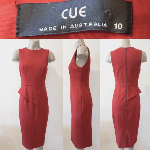 CUE Deep Red Peplum Dress - SIZE 10 | eBay Australia