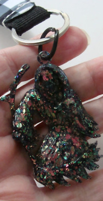 Glittery Grim Reaper Handmade Resin Design Keychain w Checkered Fabric ...