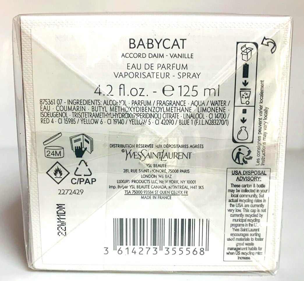 Yves Saint Laurent Babycat 4.22oz Unisex Eau de Parfum for sale online ...