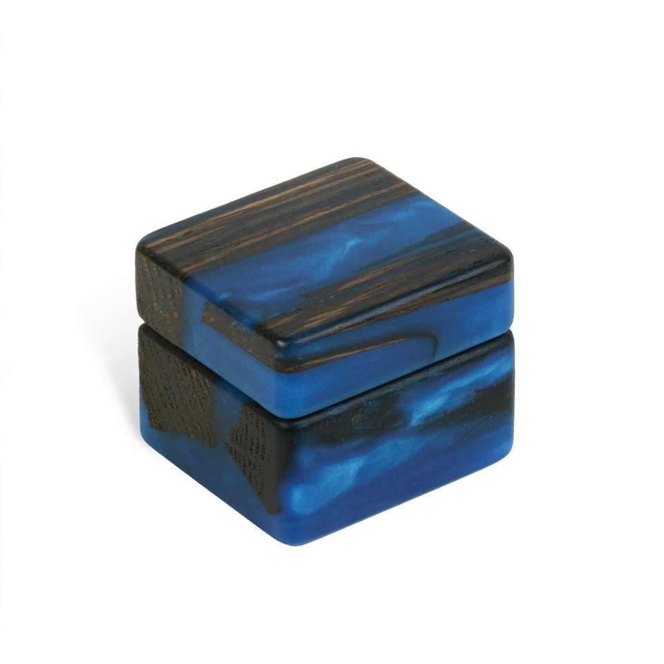MUSE - Deep Blue Resin & Wood Engagement Ring Box | Wooden Proposal ...
