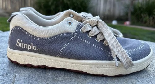 Simple OS Canvas Shoes Sneakers Mens 7 Gray White Lace Up Skater Y2K | eBay