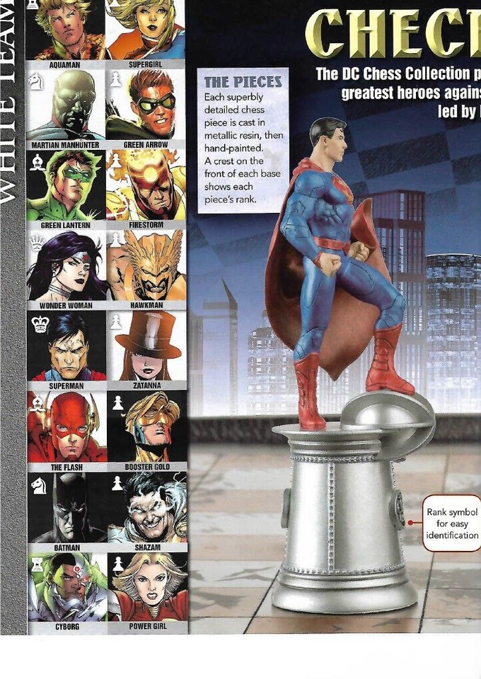 Eaglemoss DC Comic Collection SET 2 Chessboard and full 32 set pieces ...