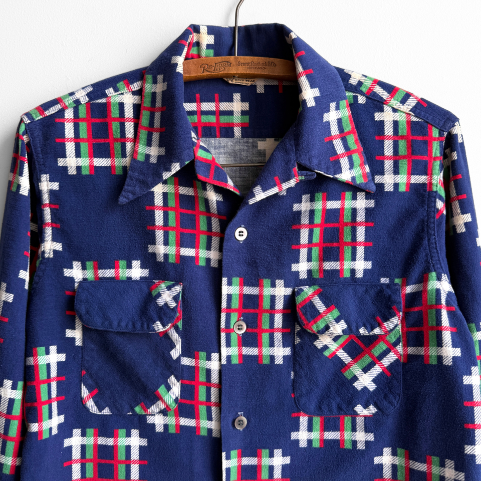 Vintage 1950s Penrod Boys Dark Blue Checkered Plaid Sanforized Loop ...