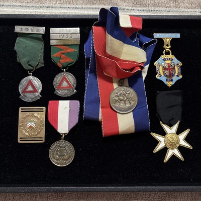 ANTIQUE LOT OF FREEMASON BROTHERHOOD Fraternal MEDALS RIBBONS | eBay