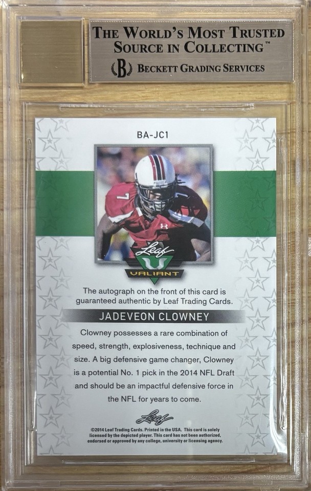 2014 Leaf Valiant Draft Jadeveon Clowney Rookie Auto #BAJC1 BCCG 9.5 | eBay