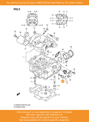 SUZUKI Switch Assy, Water Temp, 34850-03G10 OEM | eBay