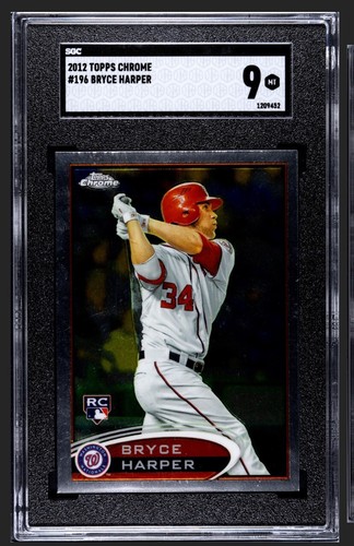 Bryce Harper 2012 Topps Chrome Rookie RC #196 SGC 9 Phillies Nationals ...