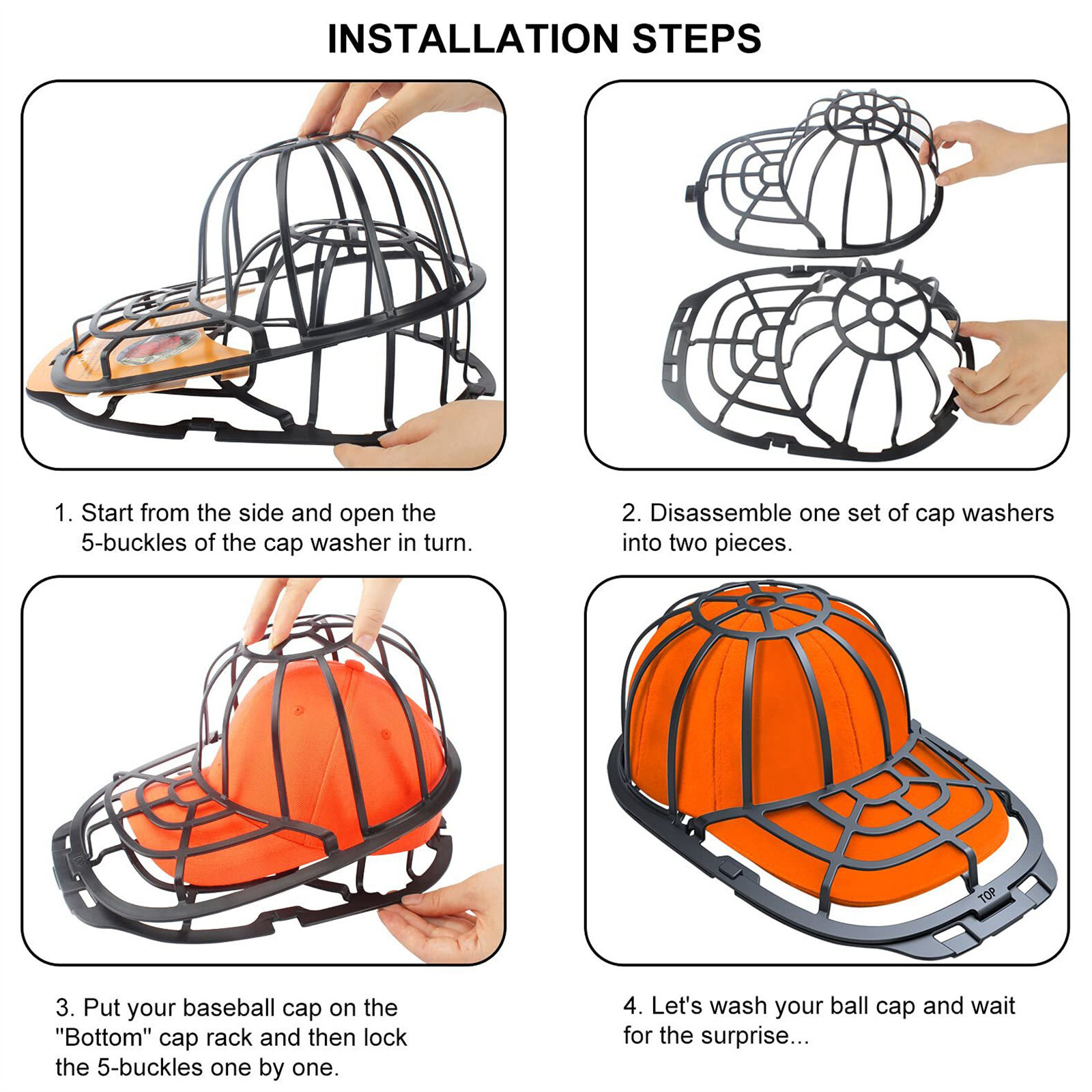 Hat Washer Rack For Washing Machine Baseball Cap Washers, Hat Cleaning ...