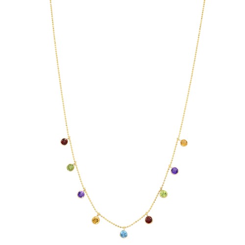 Rachel Koen Gemstone Chain Necklace 14K Yellow Gold 18 inches | eBay