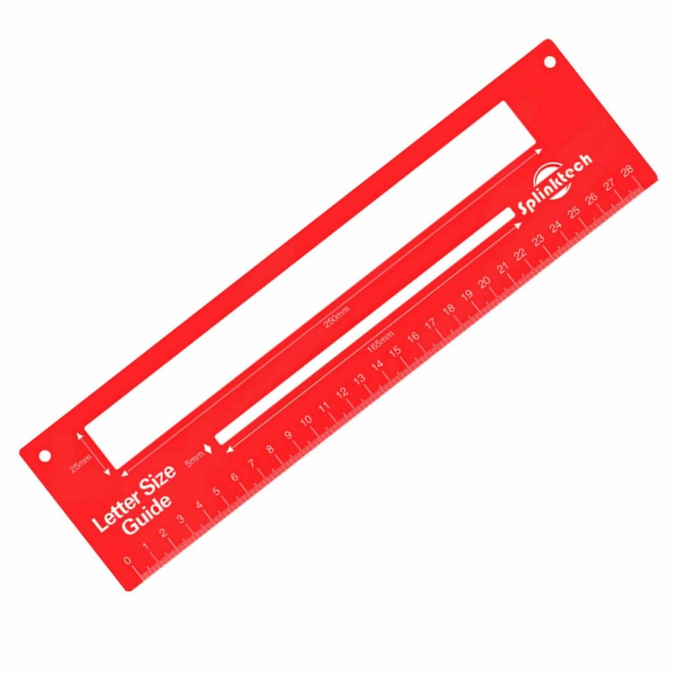 Postage Ruler Red Royal Mail PIP PPI Postal Template Letter Size Charge ...