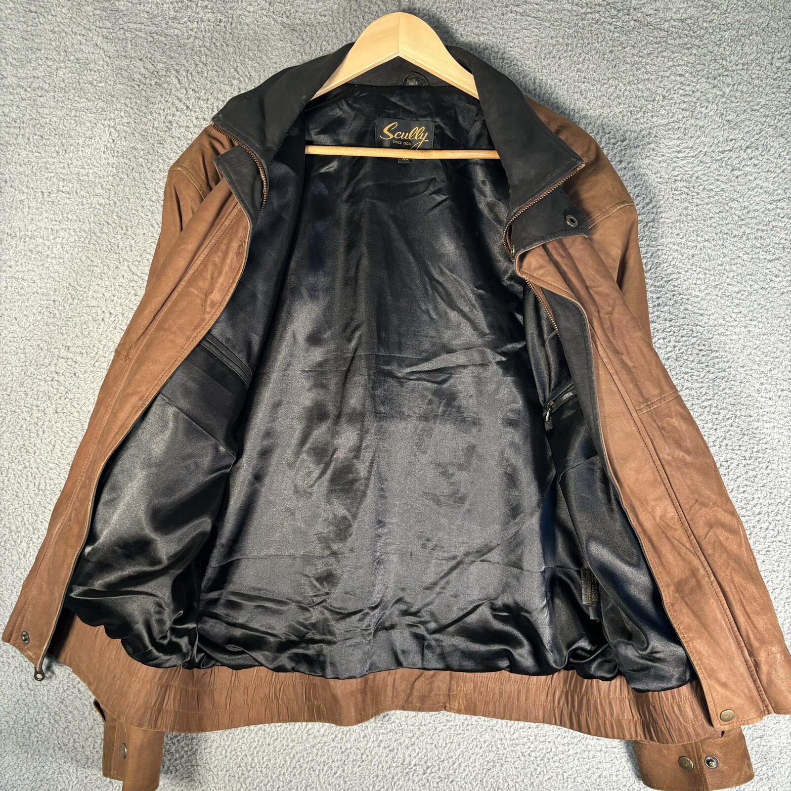 Scully Leather Jacket Bomber Coat Western Brown Cowboy VTG Mens XL | eBay