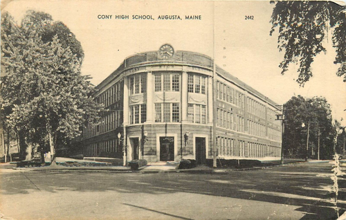 Cony High School, Augusta, ME Postcard. 1963 Postmark. | eBay