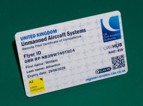 CAA approved design Drone ID card - A2 CofC EASA qualification DRONE ...