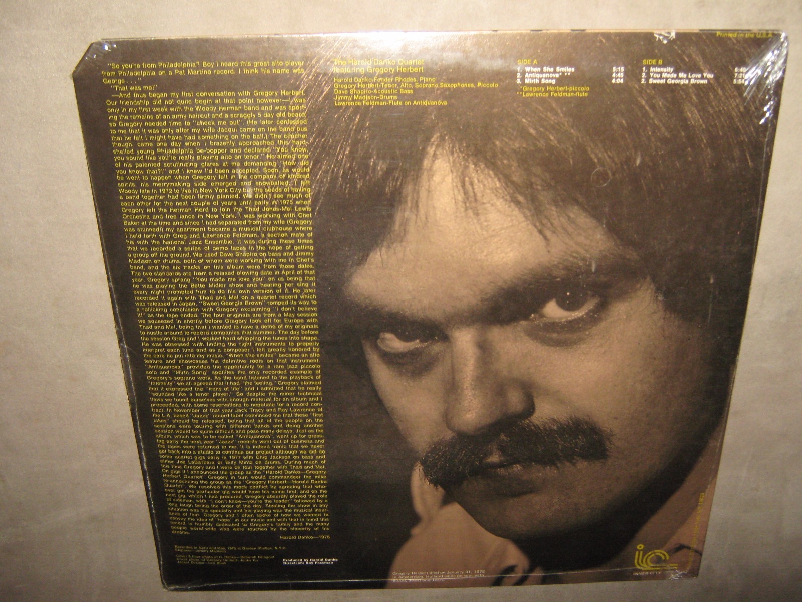 HAROLD DANKO Quartet f/ Gregory Herbert RARE SEALED New Vinyl LP 1978 ...