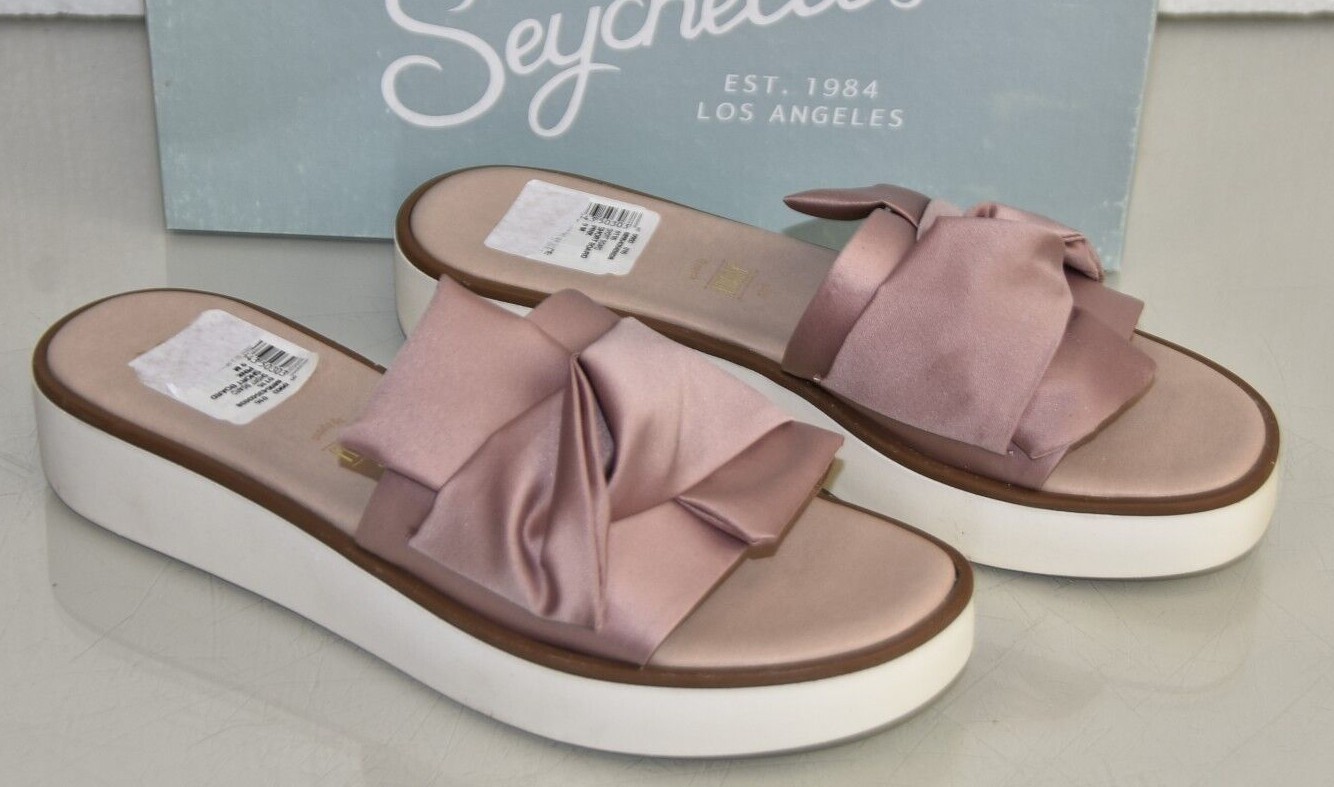 NEW Seychelles SHORT BOARD Slides Mules Satin Blush Nude Pink Sandals ...
