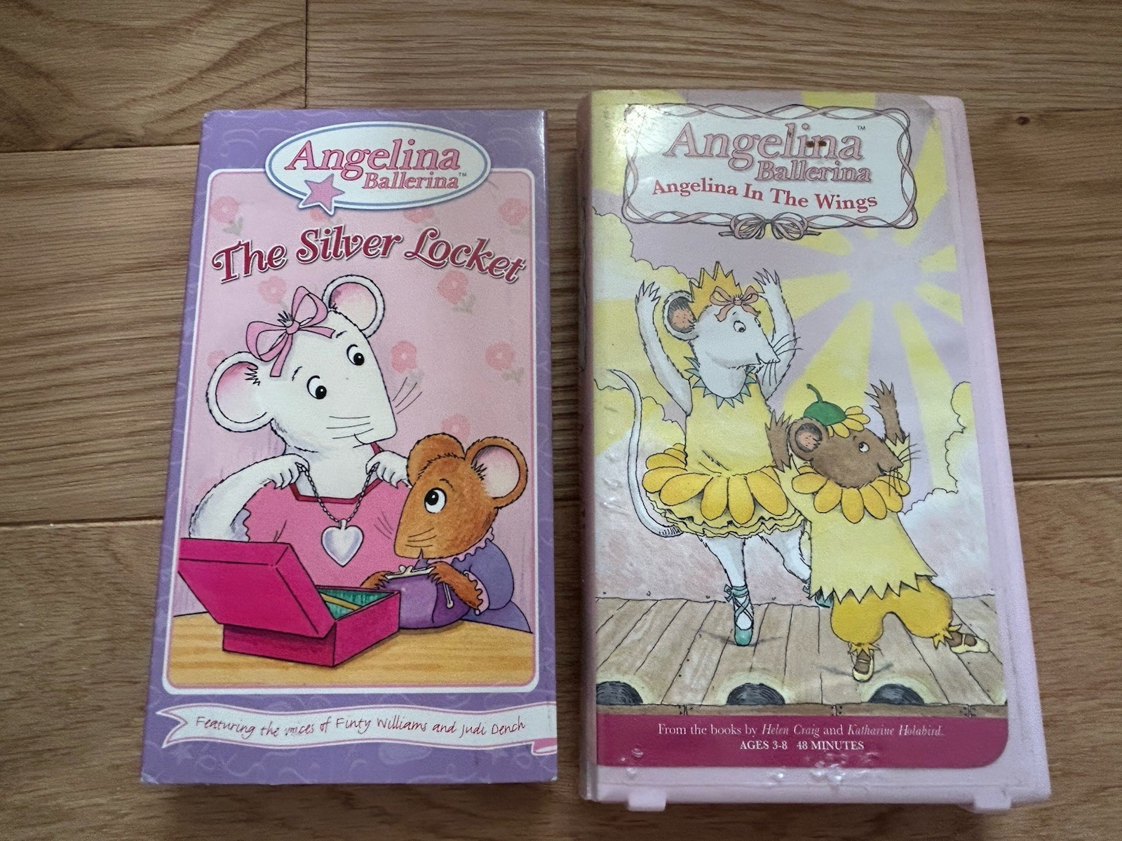 Lot of 2 Angelina Ballerina VHS Tapes Angelina in the Wings The Silver ...