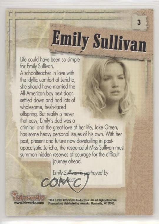 2007 Inkworks Jericho Season 1 Emily Sullivan Ashley Scott #3 07oj | eBay