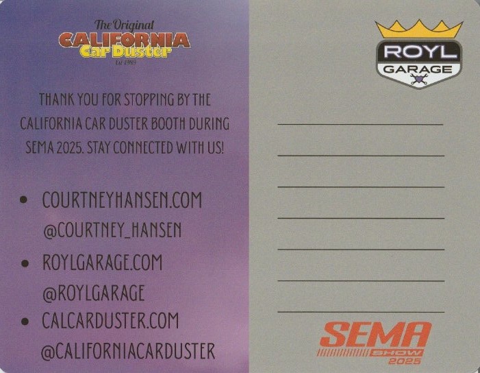 2025 Courtney Hansen Royal Garage SEMA Show Hero Card | eBay