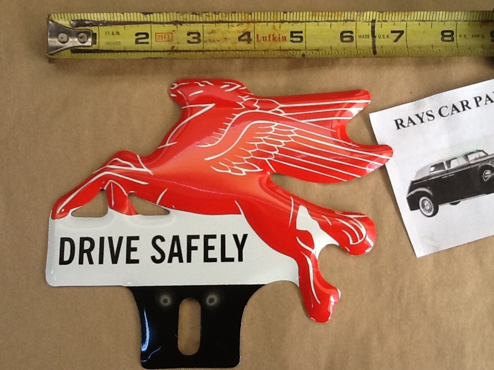 NEW PEGASUS DRIVE SAFELY LICENSE PLATE TOPPER , FORD CHEVY BUICK 37 38 ...