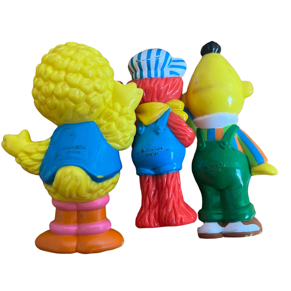 Vintage Sesame Street Figures Big Bird Cookie Monster Elmo Bert & Ernie ...