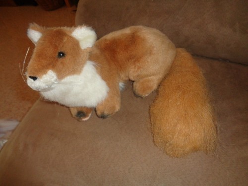 Fox 1992 Stuffed Plush 10" w/ bushy tail TMC Soundprints red brown ...